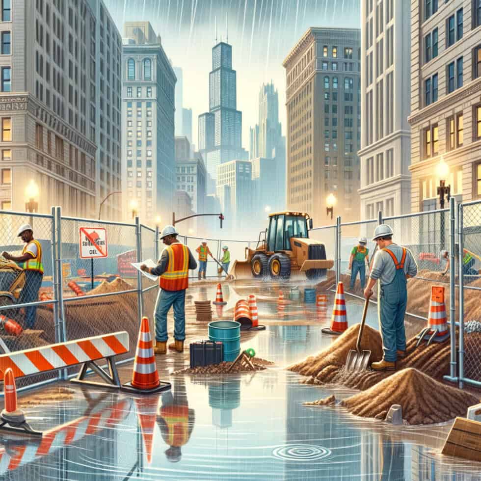 Temporary construction fencing for wet weather